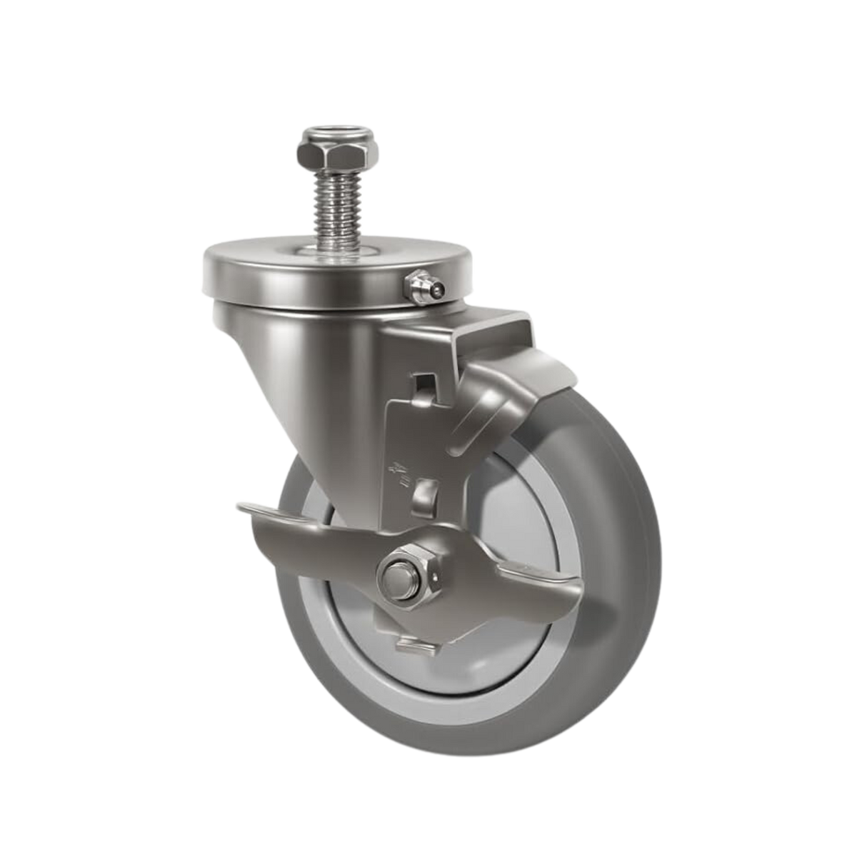 1-1/4" Wide Stainless Steel Stem Rubber Caster – SY America
