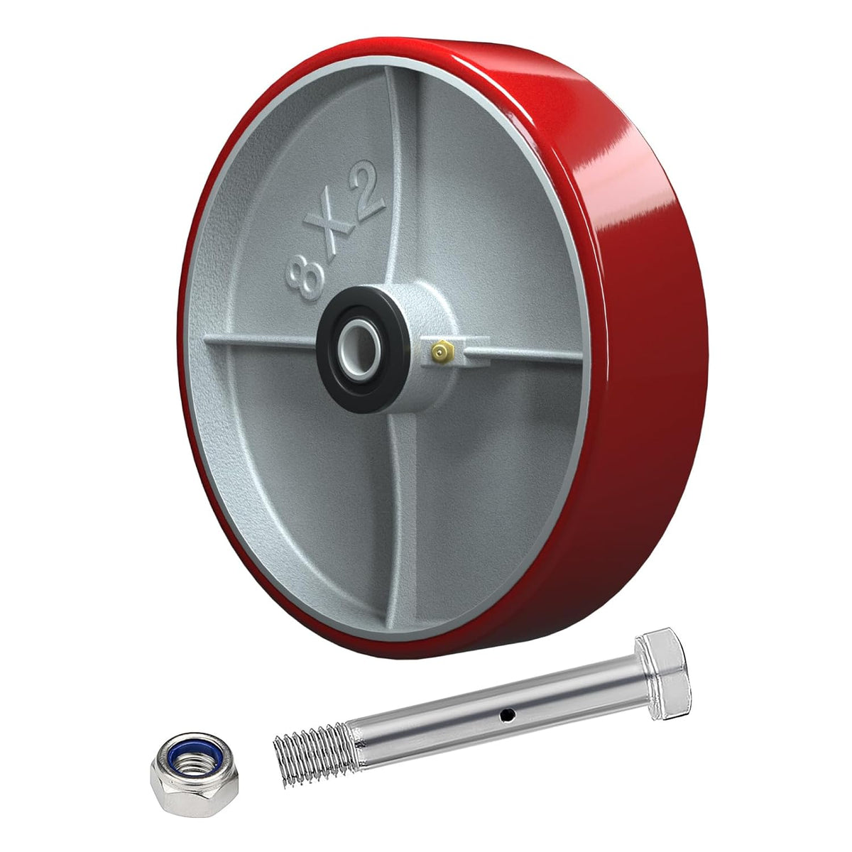 6 inch Caster Wheels Heavy Duty, Polyurethane on Steel Wheel, 1/2" Bor ...