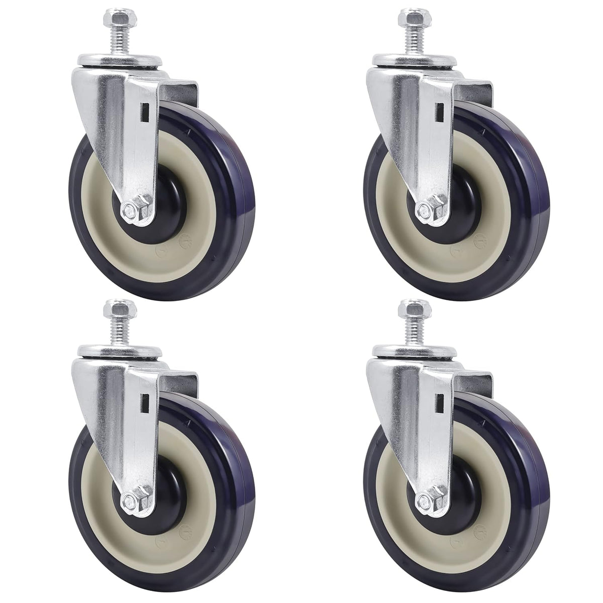 4" Casters Replacement Shopping Cart Wheels, Heavy Duty Locking Casters ...