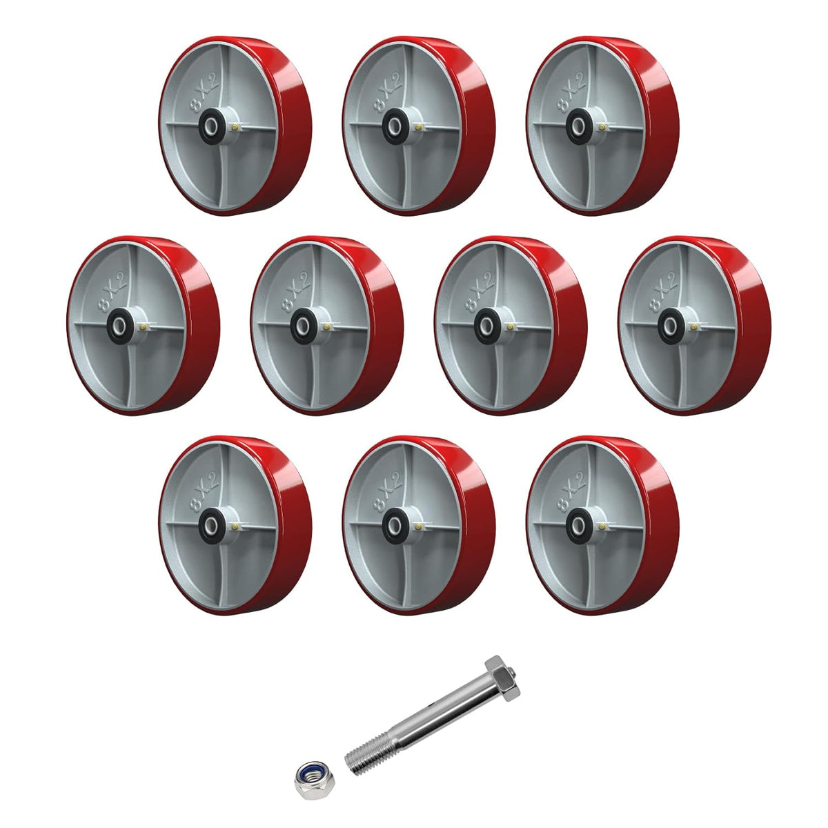 6 inch Caster Wheels Heavy Duty, Polyurethane on Steel Wheel, 1/2" Bor ...